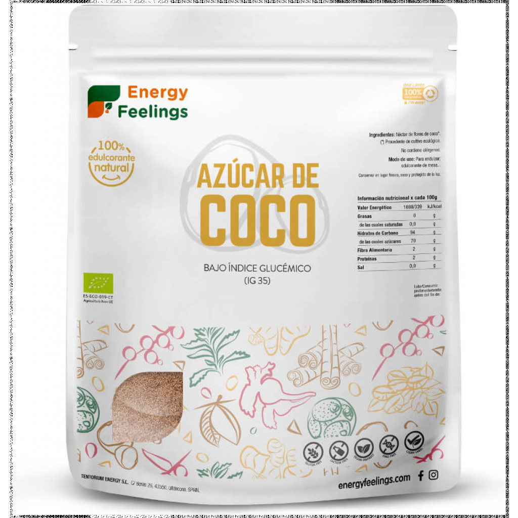 Azúcar de coco eco 1kg Energy Feelings - Arganium Natural