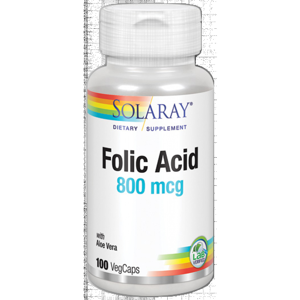 ACID FÓLICO 800 MCG 100 - CAPS.VEGETALES SOLARAY - Arganium Natural